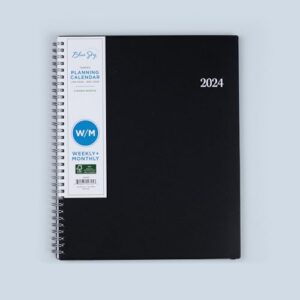 Blue Sky 2024 Weekly and Monthly Planner, January - December, 8.5" x 11", Flexible Cover, Wirebound, Enterprise (144725)