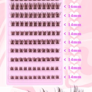 Brown Lash Clusters, Individual Lashes with Brown Color, 110pcs Dark Brown Lash Extension Natural Look Cluster Lashes DIY Eyelashes Extensions by Goddvenus