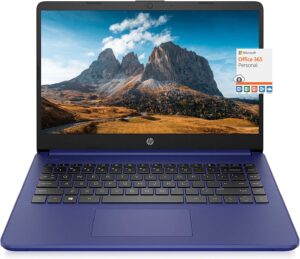 hp 14" hd laptop light-weight, 16gb ram, 1tb ssd + 64gb emmc, amd dual core 3000 series processor, wifi, bluetooth, usb a&c, hdmi, webcam, win10, blue 1 year microsoft office 365 + mousepad