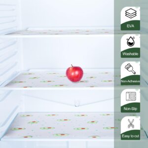 Whaline Shelf Liner Avocado Non-Slip Cabinet Liners Non Adhesive Drawer Liner Washable Oil-Proof Refrigerator Liner EVA Shelf Liners for Home Kitchen Shelf Table Decoration, 17.7 x 78.7 Inch