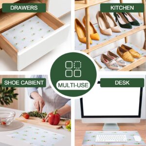 Whaline Shelf Liner Avocado Non-Slip Cabinet Liners Non Adhesive Drawer Liner Washable Oil-Proof Refrigerator Liner EVA Shelf Liners for Home Kitchen Shelf Table Decoration, 17.7 x 78.7 Inch