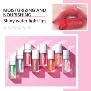 Hydrating Lip Glow Oil, Moisturizing Lip Glow Oil, Nourishing Glossy Transparent Lip Oil, Plumping Lip Oil, Lip Balm, Non-sticky Tinted Toot Lip Balm for Lip Care (CLEAR) 0.2 OZ