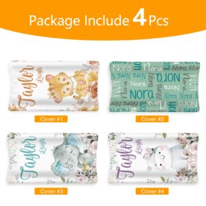 Custom Changing Pad Cover Set - Jersey Knit Comfy CozyUltra Soft Unisex Diaper Changing Table Covers with Personalized Name for Baby Boys Girls - Waterproof Ultra Soft 4 Pcs Set Style22