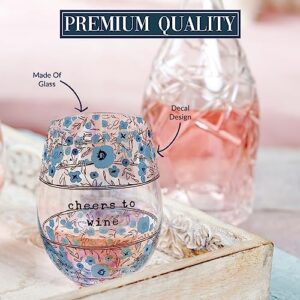 Pavilion Gift Company - Wine 18-ounce Stemless Wine Glass, Mothers Day Gifts For Mom, Aunt, Sister, Women, Her, Gifts For Friend, 1 Count, Pack of 1, 5.5 x 3.5 inches