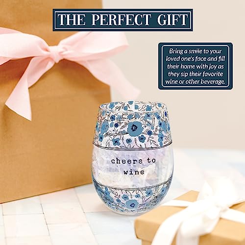 Pavilion Gift Company - Wine 18-ounce Stemless Wine Glass, Mothers Day Gifts For Mom, Aunt, Sister, Women, Her, Gifts For Friend, 1 Count, Pack of 1, 5.5 x 3.5 inches