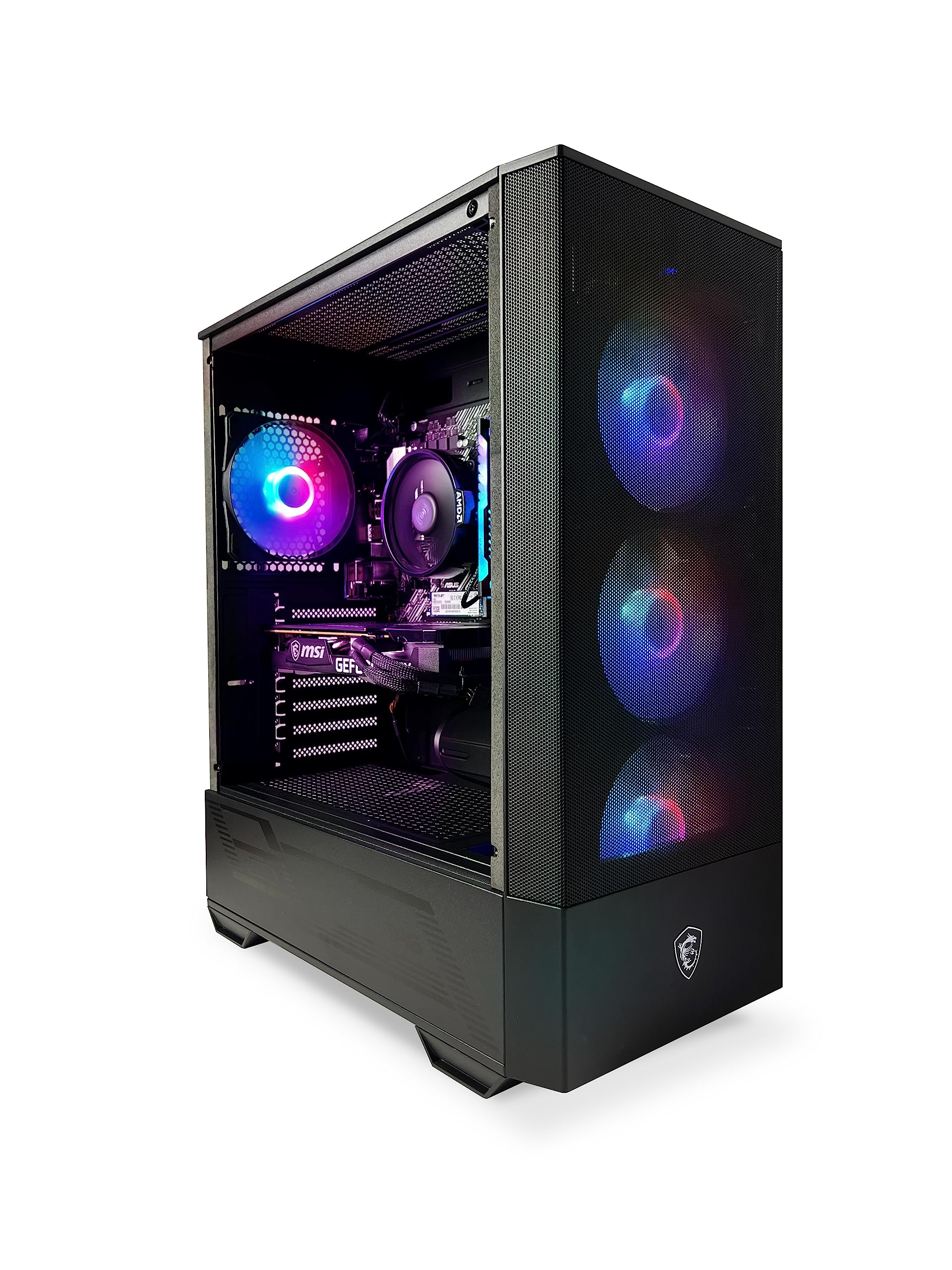 NSX GAMING Desktop PC Ryzen 5 5500,16 GB RAM,SSD 512 gb, RTX 3060,USB-C, Hdmi,Mouse and Keyboard Gamer, Win 11, Built in USA 12 Month Warranty on prebuilt Gaming pc WiFi Ready