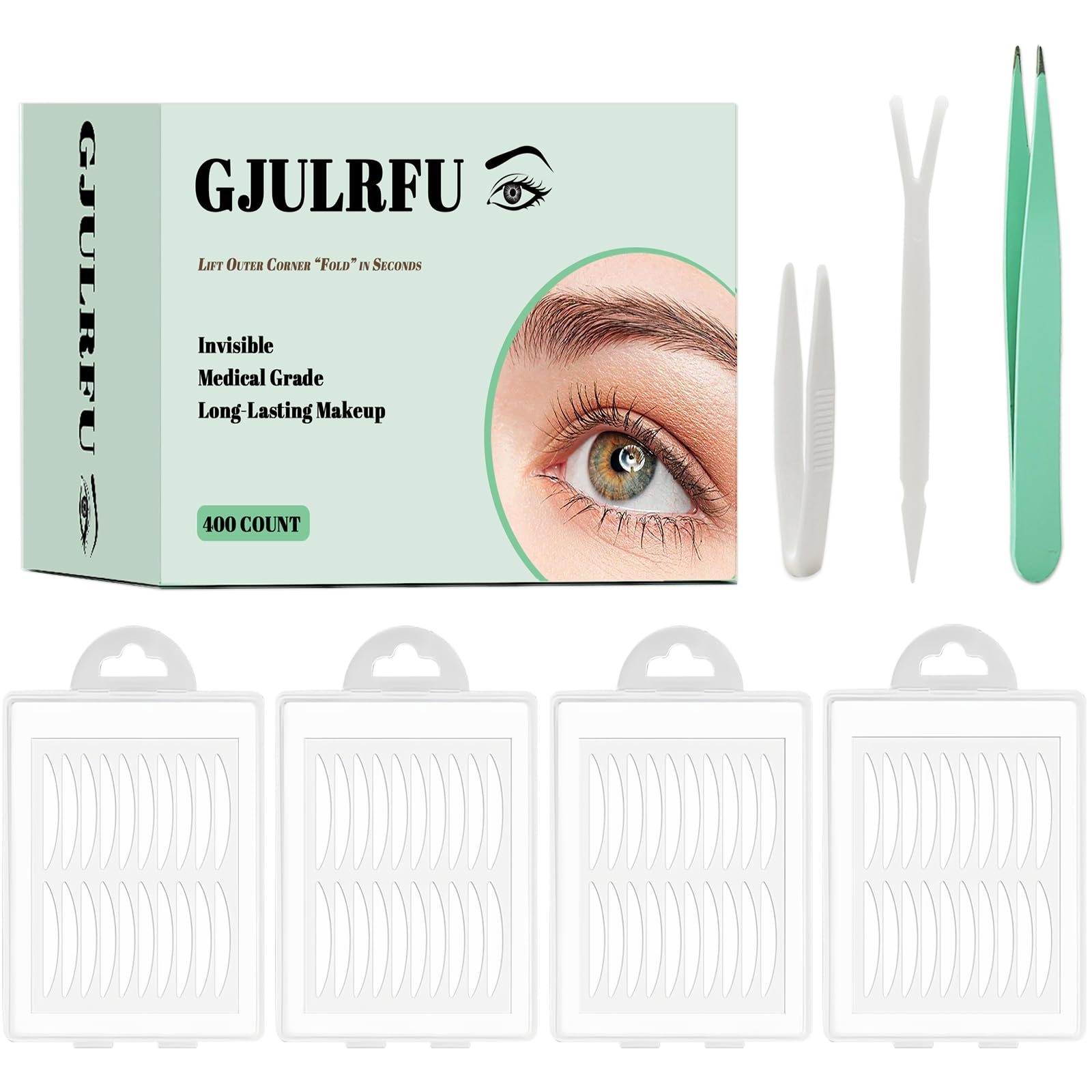 Eyelid Tape 400 Count,7mm of Double Eyelid Lifter Strips for a Dramatic, Durable Double Eyelid Tape, Comfortable and Easy to Apply, Skin Friendly Eye Lift Tape for Droopy Lids