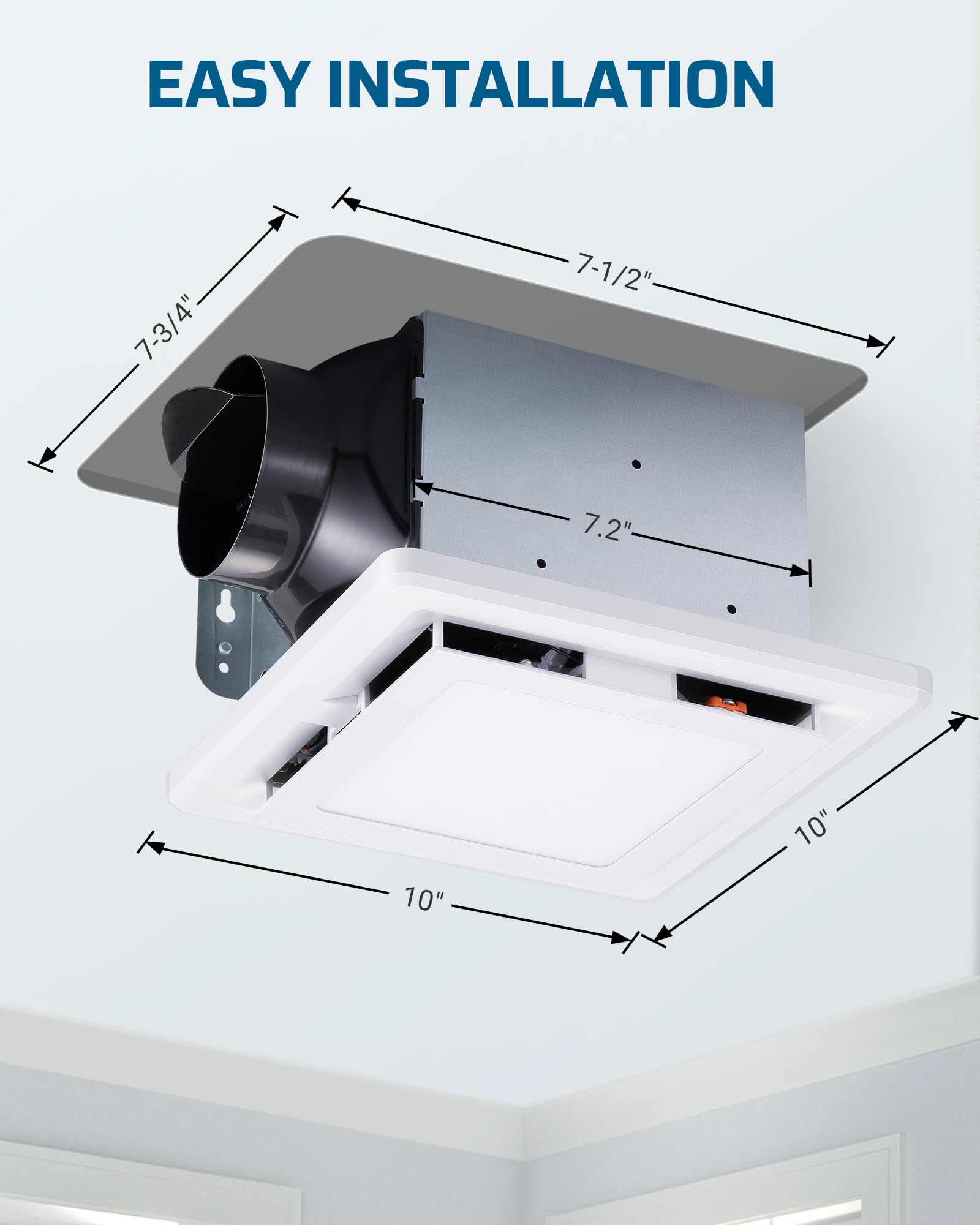 DEWENWILS Bathroom Exhaust Fan with Light, 14W Ceiling Mount Ventilation Fans, 80 CFM 1.5 Sones Bathroom Vent Fan with Light for Home, 800lm LED Light 3000K/4000K/5000K 3CCT Adjustable, White