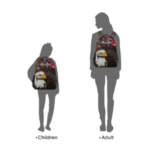 MFTJYO Custom North American Bald Eagle Flag Backpack for Boys Girls Personalized Backpack 3rd 4th 5th Grade Your Name School Bag Kids Bookbag Elementary Laptop Daypacks