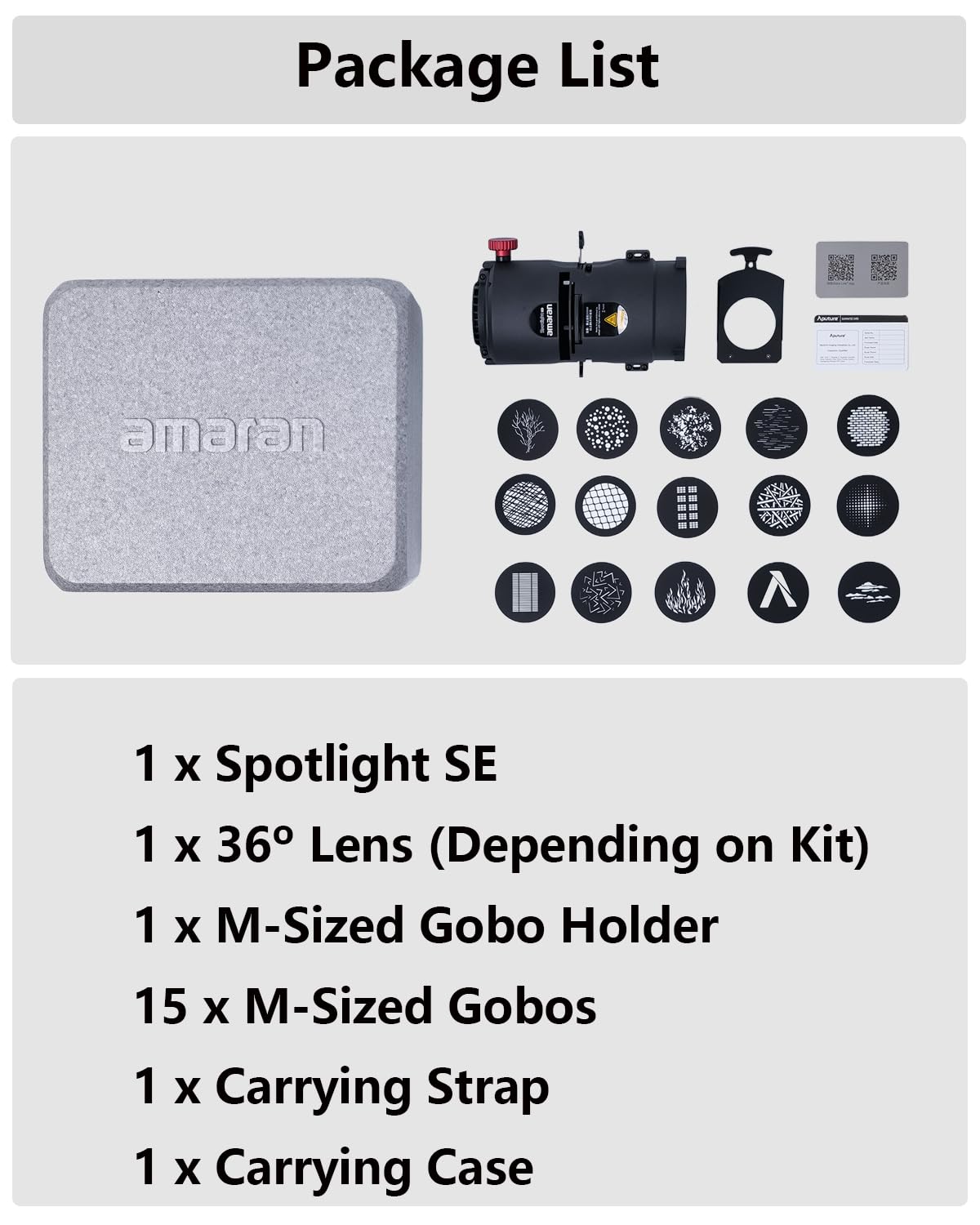 amaran Spotlight SE by Aputure Lighting Modifier for amaran 150c amaran 300c (Spotlight SE（36°Lens kit）)