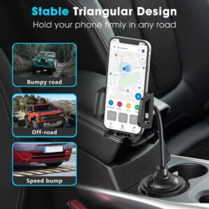 USBERG Cup Holder Mobile Phone Holder, Upgraded Universal Cup Holder, Adjustable, Expandable Base, Suitable for car Trucks, Compatible with iPhone, Samsung, Google, and All Phones