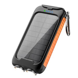 𝟮𝟬𝟮4 𝙐𝙥𝙜𝙧𝙖𝙙𝙚 solar power bank, solar charger, 38800mah outdoor portable charger, external battery pack 5v/3.1a fast charger type c ports with led flashlights, perfect for travel camping