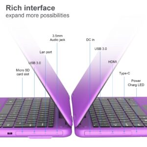 AWOW Purple Touchscreen 2 in 1 Laptop, 11.6" FHD Purple Intel 4 Core Celeron N4120 Processor 6GB RAM 256GB M.2 SSD Storage Kids Gift Convertible Laptop