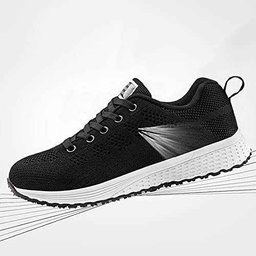 Womens Sneakers Durable Non Slip Sneakers Mesh Breathable Round Toe Sports Shoes Fashion Wide Width Sneakers Loafers Ladies Lightweight Soft Sole Trail Running Jogging Shoes