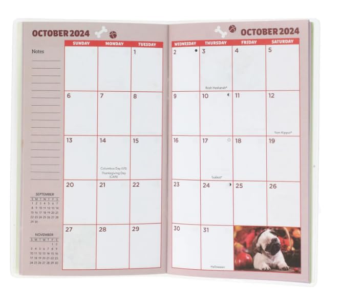 BCS 2-Year Miniature Monthly Planner Book for 2024-2025 (Puppies)