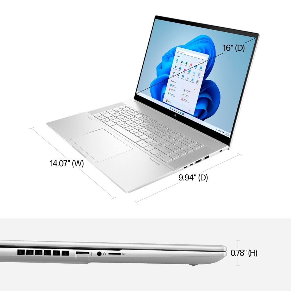 HP Envy 16" 120Hz WQXGA (2560x1600) IPS Touchscreen Laptop 2023 New | Intel i9-13900H 14-Core | NVIDIA GeForce RTX 4060 | Backlit Keyboard | Thunderbolt 4 | Wi-Fi 6E | 64GB DDR5 4TB SSD | Win11 Home