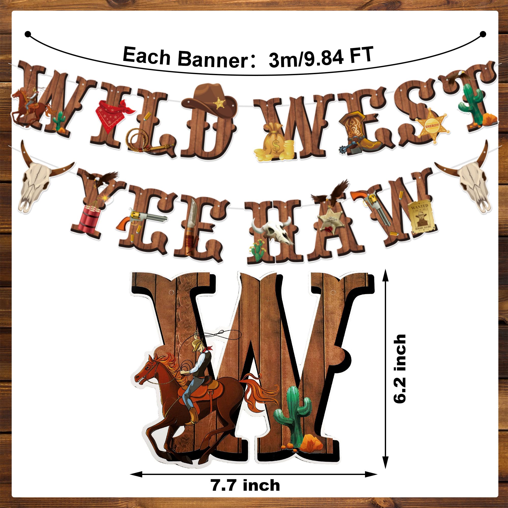 26 Pieces Western Party Decorations West Cowboy Banners Hanging Swirls Wild West Banners Yee Haw Ceiling Streamers for Boys Birthday Western Baby Shower Party Decor