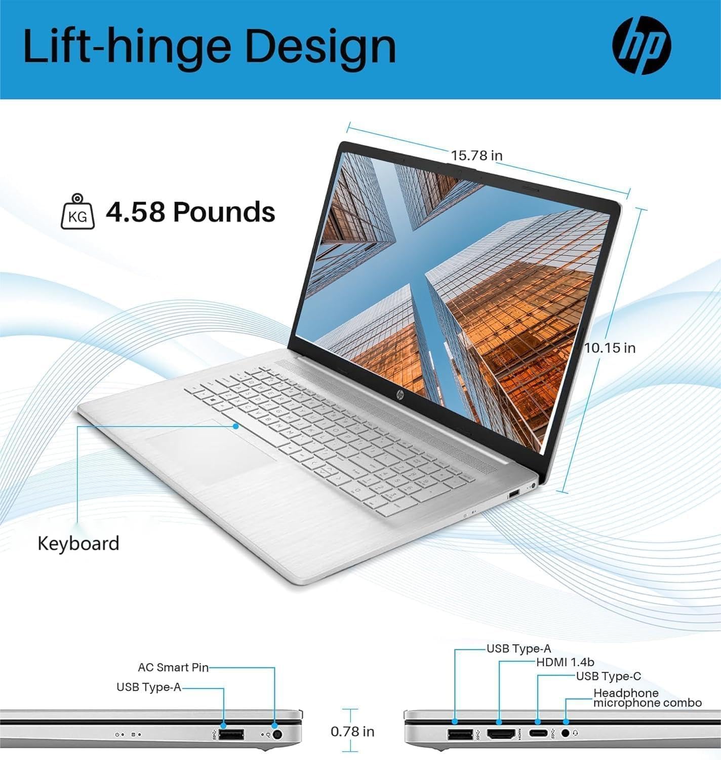 HP 2023 Newest Touchscreen Business Laptop, 17.3 Inch HD+ Display, AMD Ryzen 5 7530U Processor(Beats i7-1165G7), 16GB RAM, 1TB SSD, Wi-Fi 6, Anti-Glare, Webcam, Windows 11 Home, Bundle with JAWFOAL