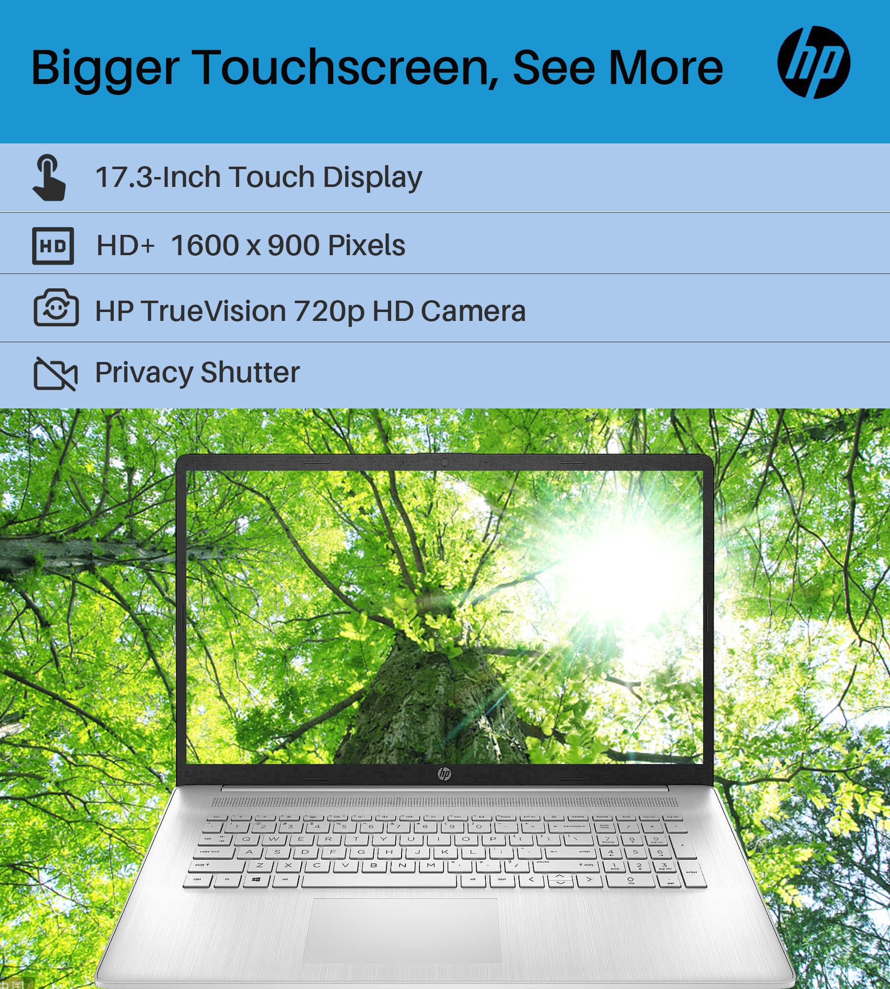 HP 2023 Newest Touchscreen Business Laptop, 17.3 Inch HD+ Display, AMD Ryzen 5 7530U Processor(Beats i7-1165G7), 16GB RAM, 1TB SSD, Wi-Fi 6, Anti-Glare, Webcam, Windows 11 Home, Bundle with JAWFOAL