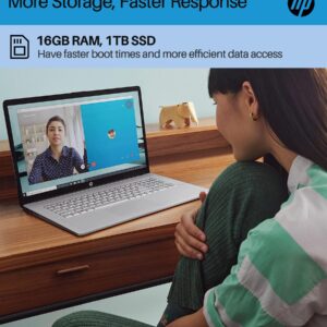 HP 2023 Newest Touchscreen Business Laptop, 17.3 Inch HD+ Display, AMD Ryzen 5 7530U Processor(Beats i7-1165G7), 16GB RAM, 1TB SSD, Wi-Fi 6, Anti-Glare, Webcam, Windows 11 Home, Bundle with JAWFOAL