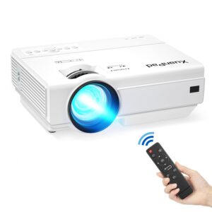 projector, xuanpad 2024 upgraded mini projector, 10000l video projector hd 1080p supported, portable home projector compatible with tv stick, hdmi, usb, laptop, iphone, android for home entertainment