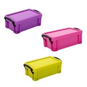 alipis 3pcs plastic storage box plastic to go containers mini plastic containers plastic organizer box storage container with lid clothes storage bins plastic storage bin with lid desktop