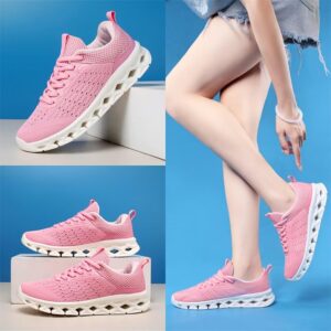 GSLMOLN Women Sport Running Shoes Non Slip Fashion Casual Atheltic Walking Tennis Sneakers Pink Size 9.5