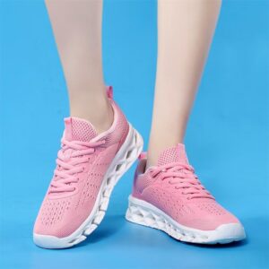 GSLMOLN Women Sport Running Shoes Non Slip Fashion Casual Atheltic Walking Tennis Sneakers Pink Size 9.5