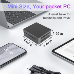 Dual LAN Mini PC, Win 11 Pro, 8GB RAM, 256GB SSD Storage Mini Desktop Computer Intel Celeron Processor N5105, Mini PC for Home/Office