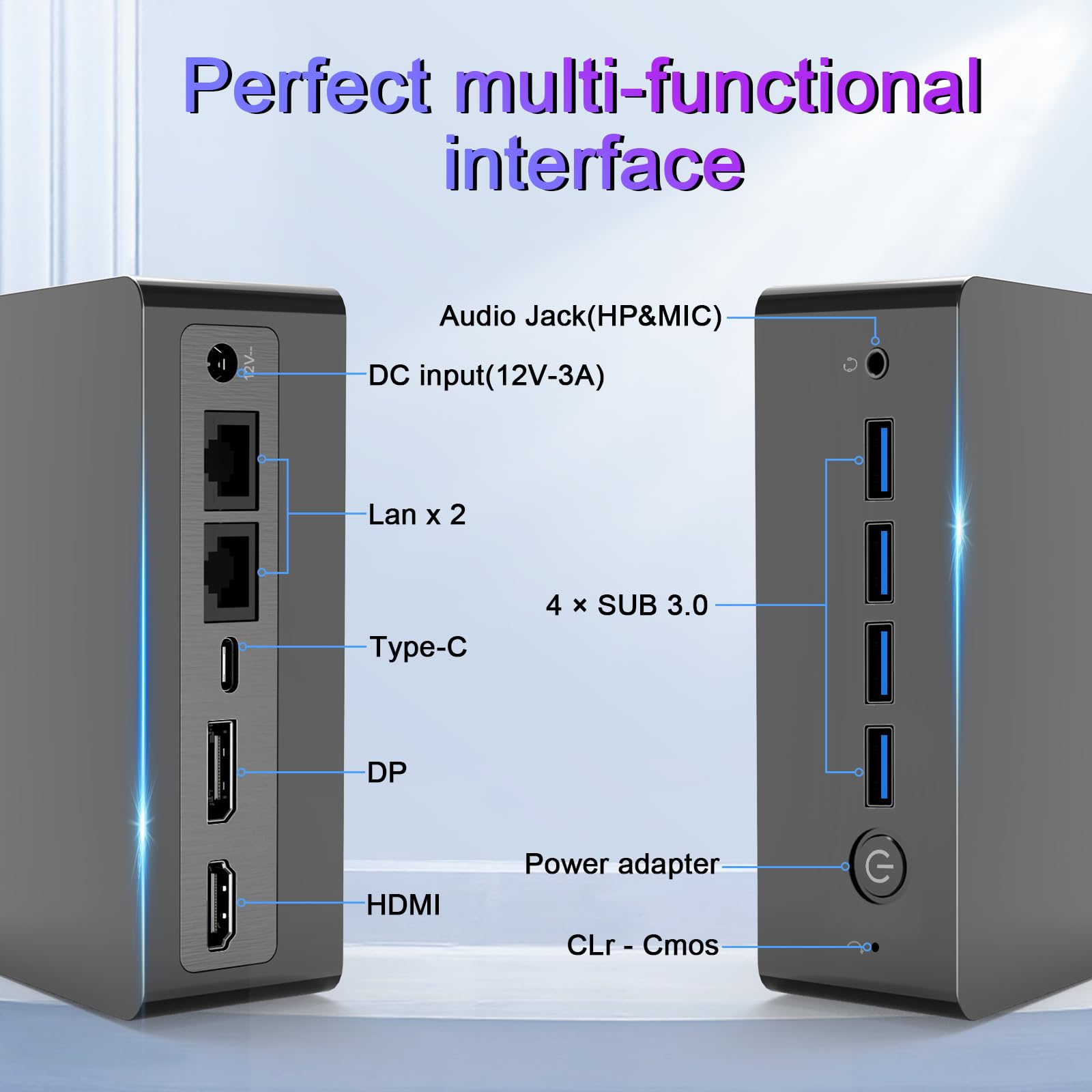 Dual LAN Mini PC, Win 11 Pro, 8GB RAM, 256GB SSD Storage Mini Desktop Computer Intel Celeron Processor N5105, Mini PC for Home/Office