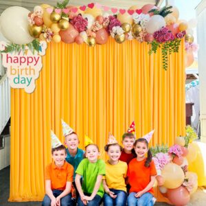 10x10 Marigold Backdrop Curtain for Parties Wrinkle Free Orange Photo Curtains Backdrop Drapes Fabric Decoration for Wedding Birthday Party Baby Shower 5ft x 10ft,2 Panels