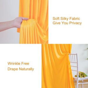 10x10 Marigold Backdrop Curtain for Parties Wrinkle Free Orange Photo Curtains Backdrop Drapes Fabric Decoration for Wedding Birthday Party Baby Shower 5ft x 10ft,2 Panels