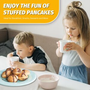 FineMade Mini Stuffed Pancakes Maker, Electric Ebleskiver Poffertjes Maker Pan, Danish Pancakes Maker, Cake Pop Maker, Bake 7x 2'' Ebelskivers without any Flipping operation