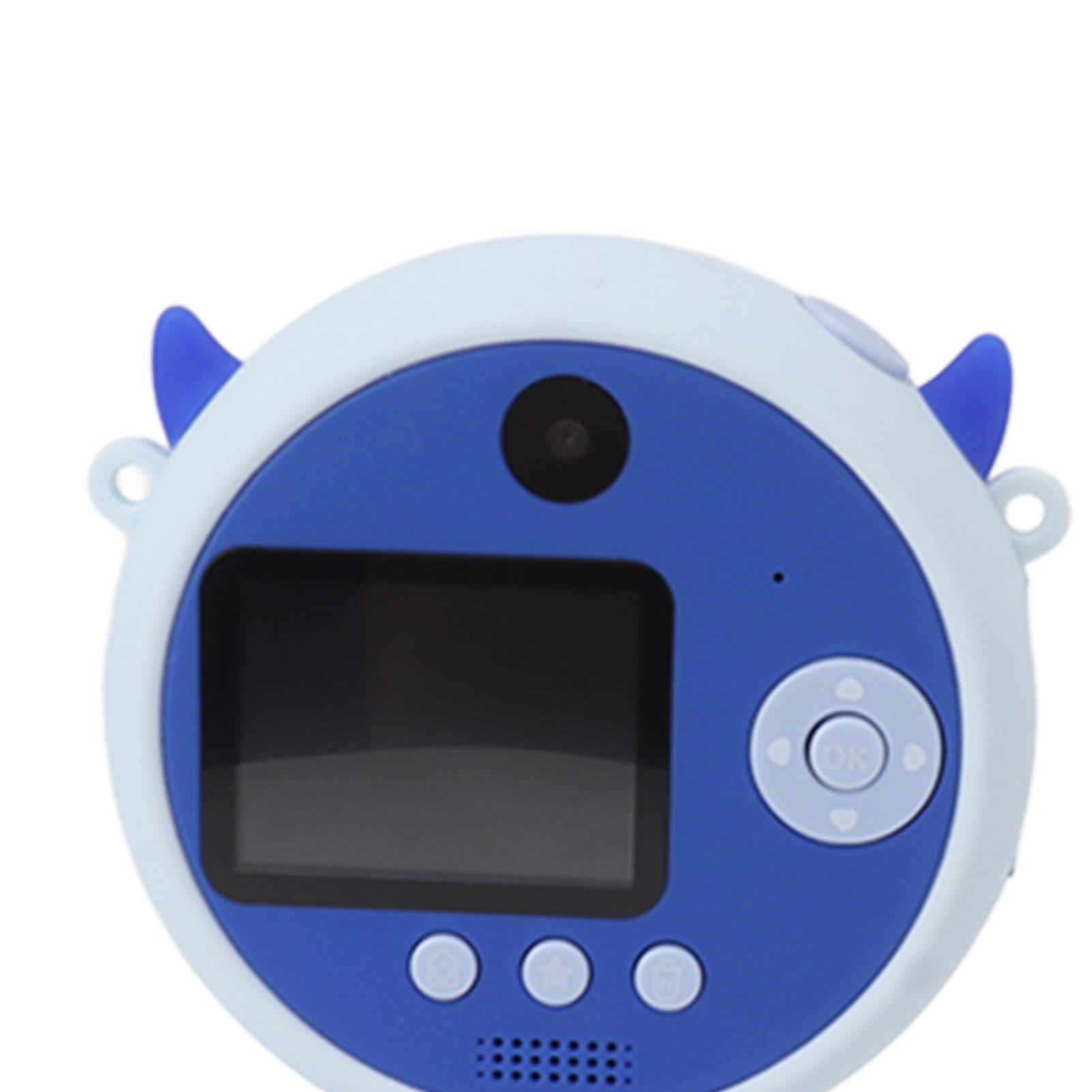 Fdit Kids Camera Abs Silicone Girls Artificial Swag Kids Video Camera with Stand for 3‑12 Years Old (Blue)