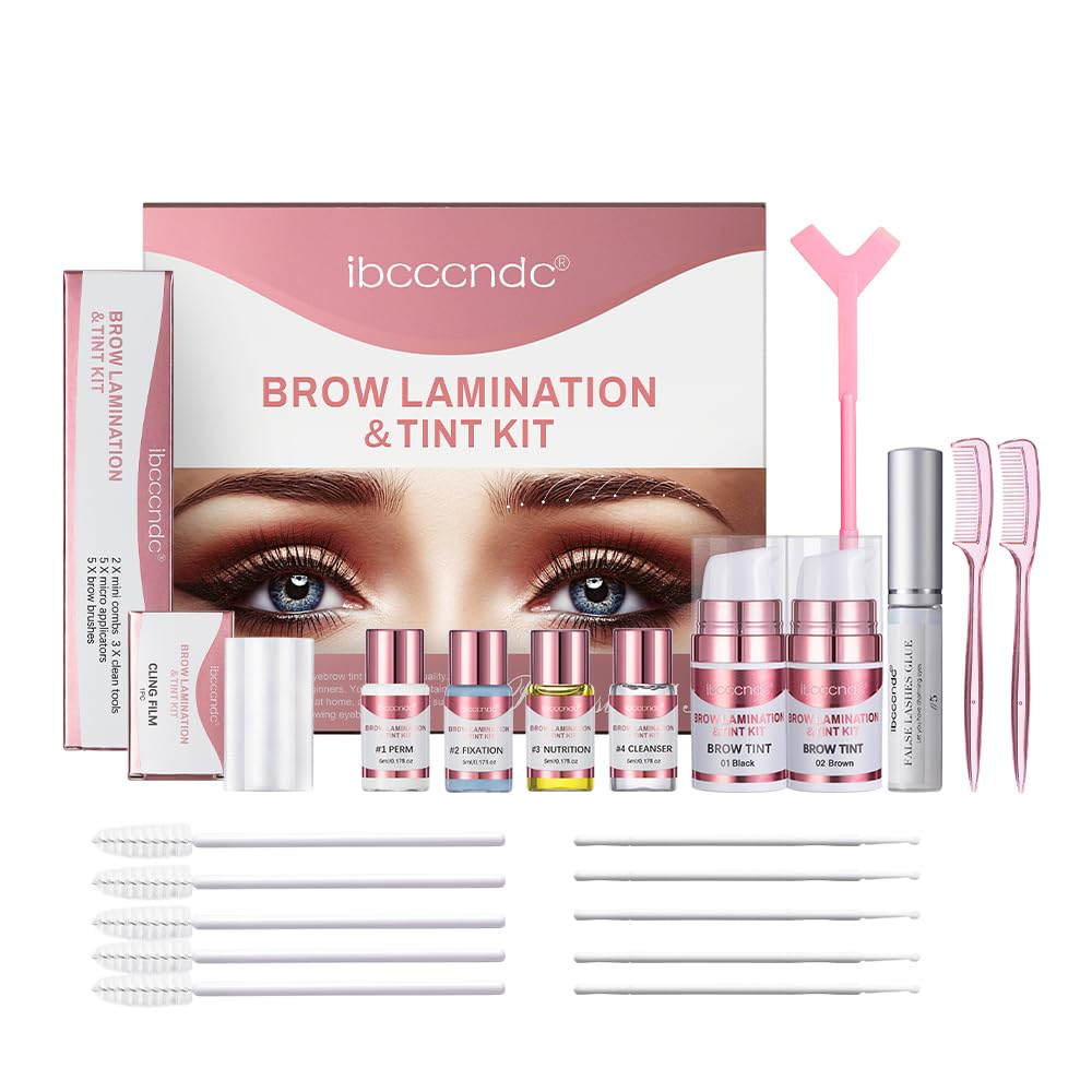 Upgrade Brow Lamination Kit - Professional DIY Eyebrow Lift Kit Black & Brown Color Fuller Thicker Brows for 6 Weeks, Easy to Use Instant Brow Lift Perm At-Home Eyebrow Lamination Kit