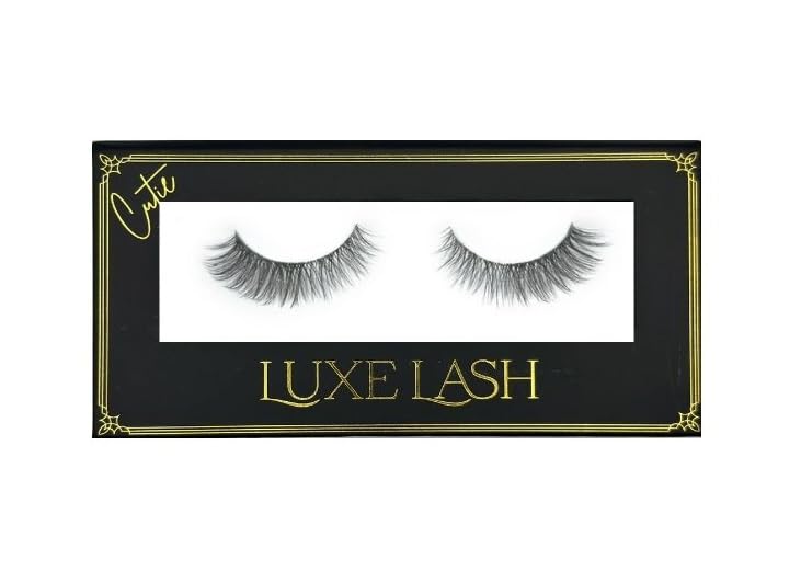 Luxe Lash Cutie - Premium Faux Mink False Eyelashes Kit with Featherlight Band, Reusable, Hypoallergenic Eyelash Extension for a Classy Natural Look, and with Effortless Application