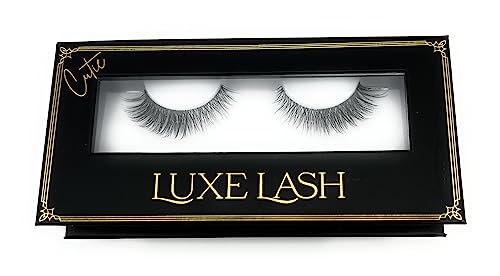 Luxe Lash Cutie - Premium Faux Mink False Eyelashes Kit with Featherlight Band, Reusable, Hypoallergenic Eyelash Extension for a Classy Natural Look, and with Effortless Application