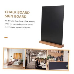 STOBOK 1 Set Dinning Table Decor House Decorations for Home Booth Wooden Chalkboard erasable Small Blackboard Note Board Wooden Sign Easel Household Wooden Food Chalk Display Stand