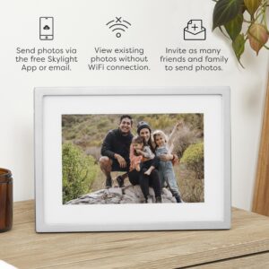 Skylight Digital Picture Frame - WiFi Enabled with Load from Phone Capability, Touch Screen Digital Photo Frame Display - Customizable Gift for Friends and Family - 10 Inch Silver