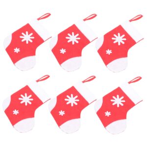 bestoyard 6pcs cutlery bag cutlery set christmas cutlery bags xmas party decoration dinning table decor red table decor christmas silverware fork spoon holder cutters forks covers mini