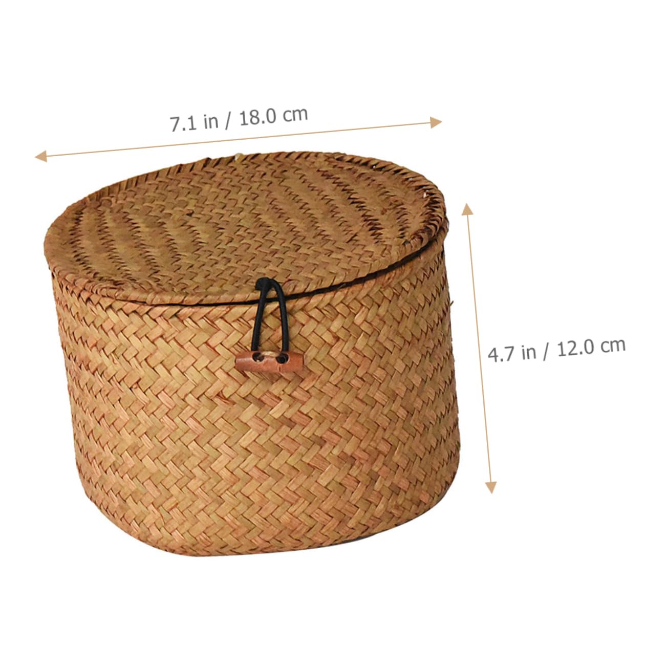 NOLITOY Bread Rattan Basket 2pcs Storage Box with Lid Seaweed Decorations To Weave Clamshell Woven Fruit Basket