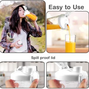 Juice Jet, 20oz Portable Blender, 6 Blade Mixer, USB Rechargeble, Personal Size Blender, High Speed, with Travel Lid, BPA Free, Gym, Home, Outdoor, Office, Family (White)