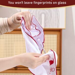 JBHO Polishing Cloth, Wine Glasses Polishing Cloths and Stemless Wine Glasses Set of 6, Red or White Small Wine Glass set - 10Oz