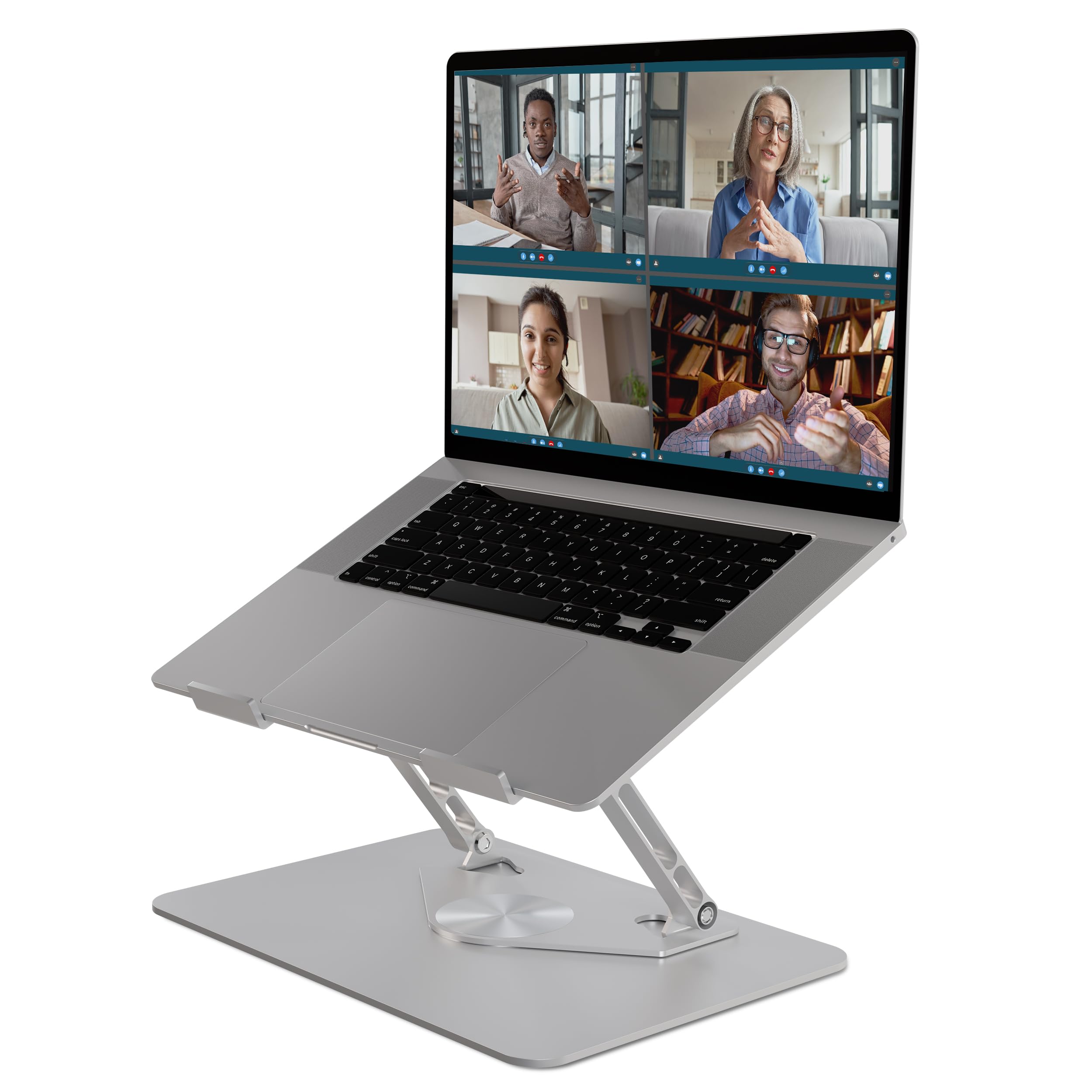 Elestoria Adjustable Foldable Laptop Stand for Desk - 360 Rotating Base, Heat Dissipation, Ergonomic Design