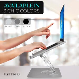 Elestoria Adjustable Foldable Laptop Stand for Desk - 360 Rotating Base, Heat Dissipation, Ergonomic Design