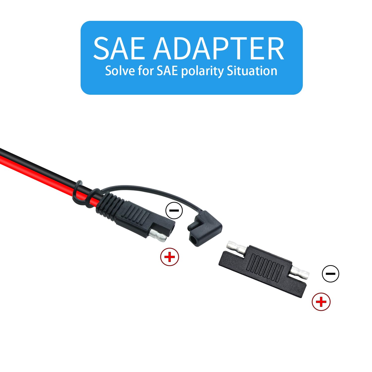 RIIEYOCA SAE to XT60I-F Connector Adapter,12AWG Cable SAE Solar Panel Connect,with SAE Reverse Adapter for Portable Power Station & Solar Generator(1M)