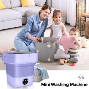 Portable Washing Machine, 1.7Galloon Foldable Mini Washing Machine, Small Portable Washer for Baby Clothes, Underwear or Small Items, Apartment, Dorm, Camping, RV Travel laundry