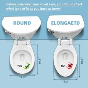 Toilet seat with toddler seat built in, Potty training toilet seat, Magnetic kids toilet seat, Fits both adult and child, Slow-Close, Toddler toilet seat attachment, ROUND, White(16.5”)