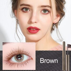 Brown Mascara, Thrive Mascara Liquid Lash Extensions Enlarge Eyes, Waterproof Mascara Brown, Brown Mascara Volume And Length, Smudge Proof Long Lasting Fine Brush Mascara For Eyelashes