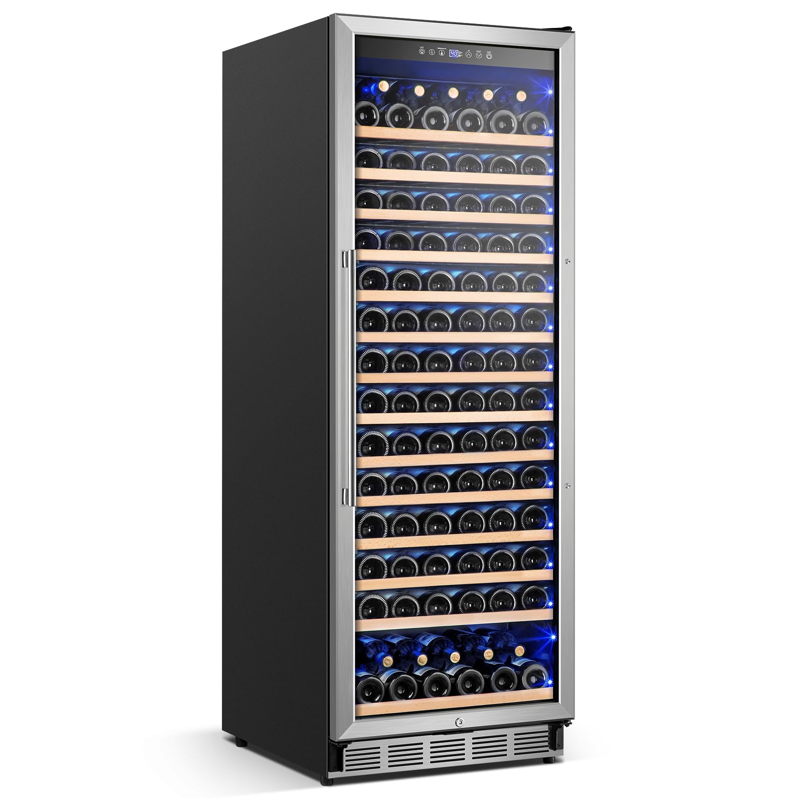 Wine Fridge Freestanding,173 Bottles 24 Inch Wine Cooler Refrigerator, Tall Wine Fridge with Compressor Low Noise Fast Cooling, Upgraded Door Handle Larger Capacity Wine Cellars